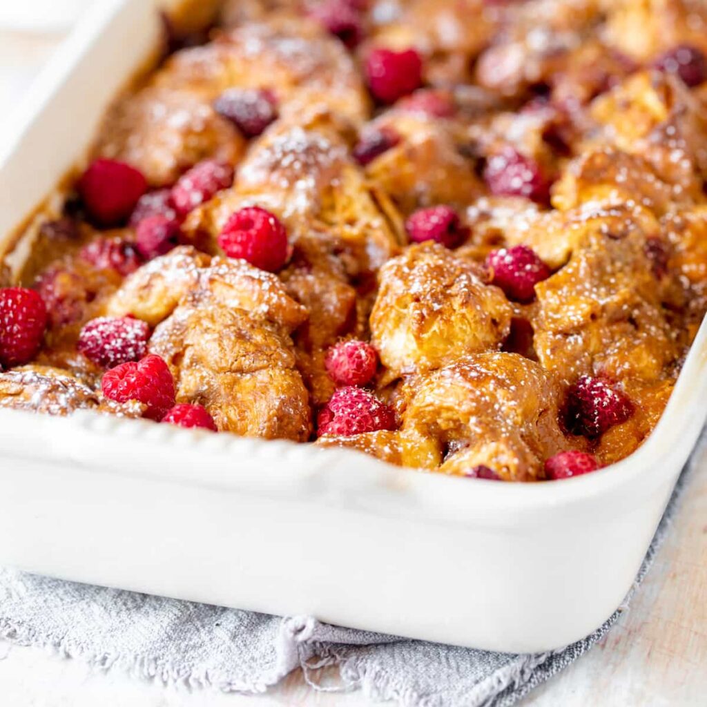 Biscoff and Raspberry Croissant Pudding - Apply to Face Blog
