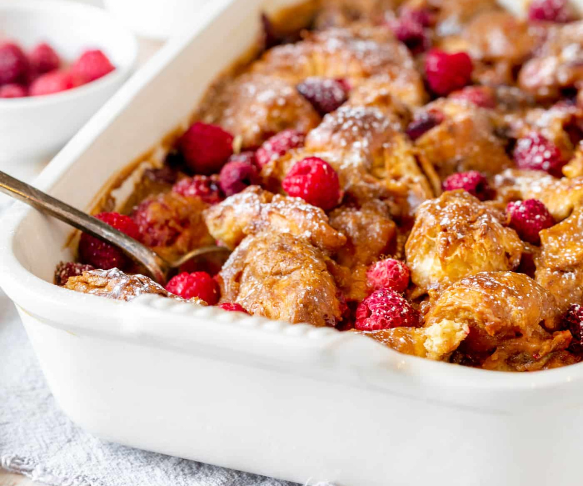 Biscoff and Raspberry Croissant Pudding - Apply to Face Blog
