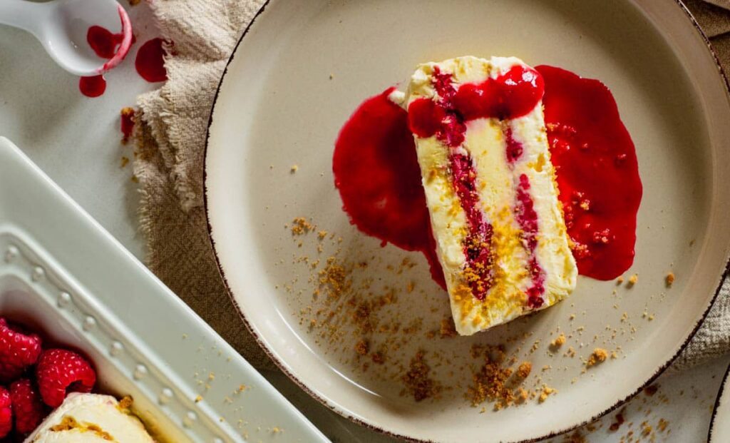 Easy Raspberry Cheesecake Semifreddo - Apply to Face Blog